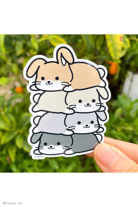 Stacking Bunnies Pile Vinyl Sticker – Visual You